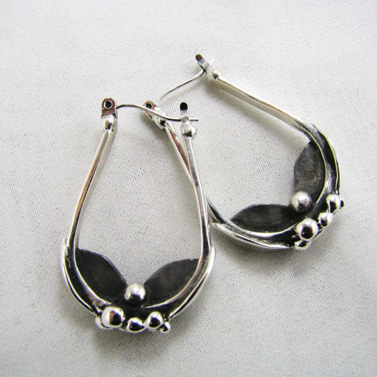 Oval Leaf & Berry Hoop Earrings – Wigle Designs
